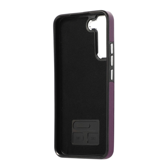 For Samsung Galaxy S23+ 5G Side Leather Magsafe Phone Case(Dark Purple)`